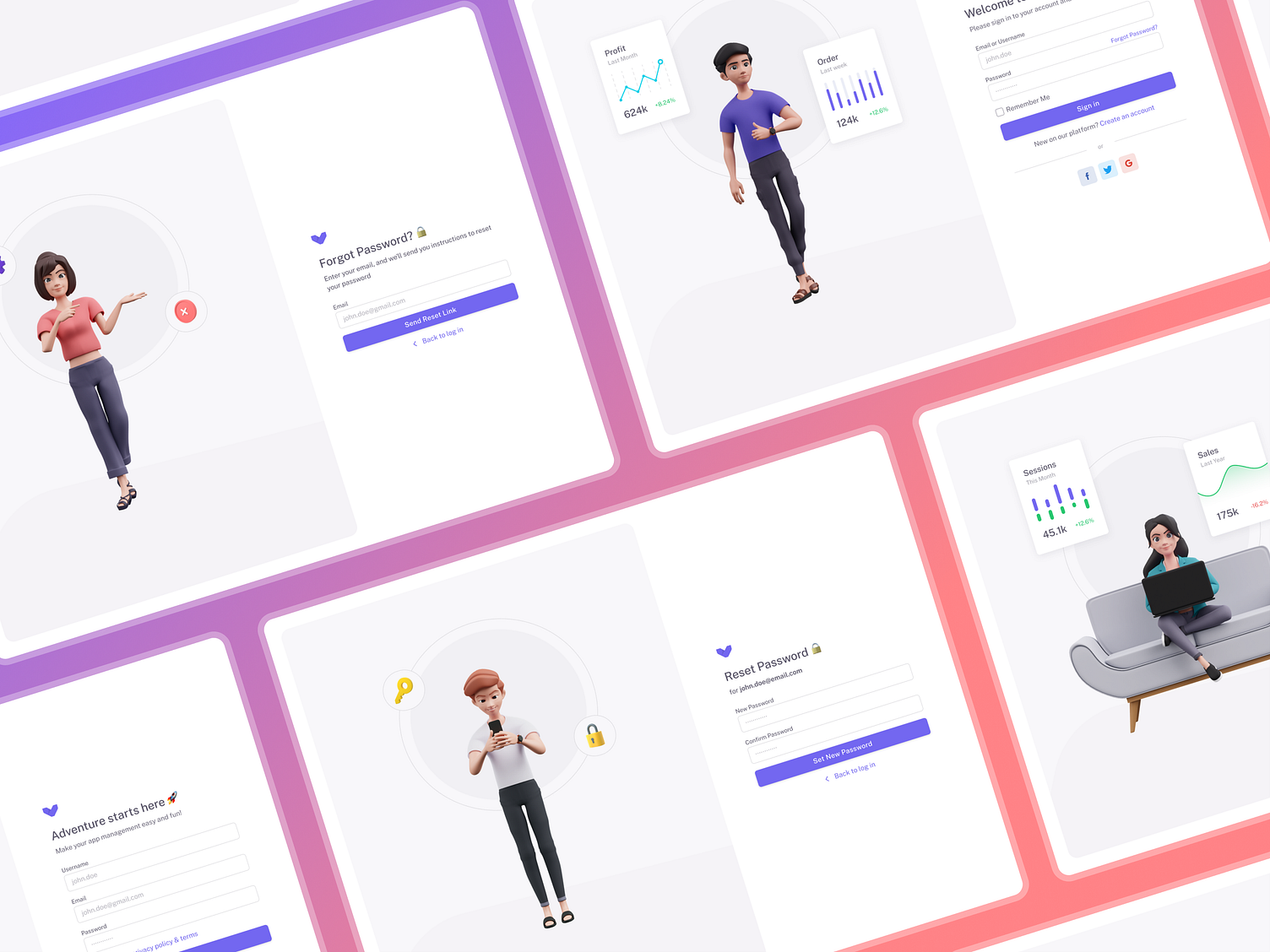 Auth Pages - Vuexy Design System by Anand Patel on Dribbble