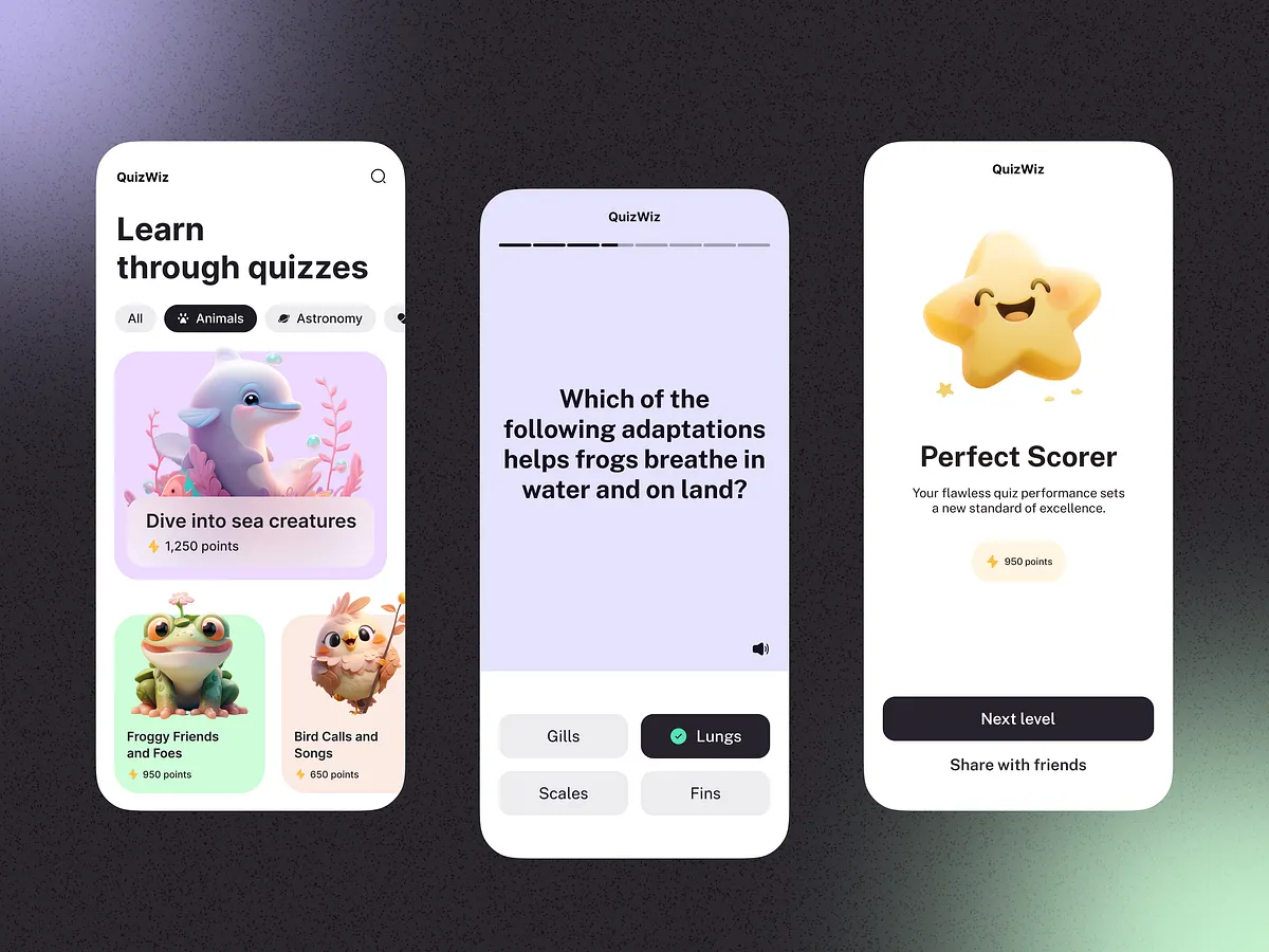 Browse thousands of Quiz Game UI images for design inspiration | Dribbble