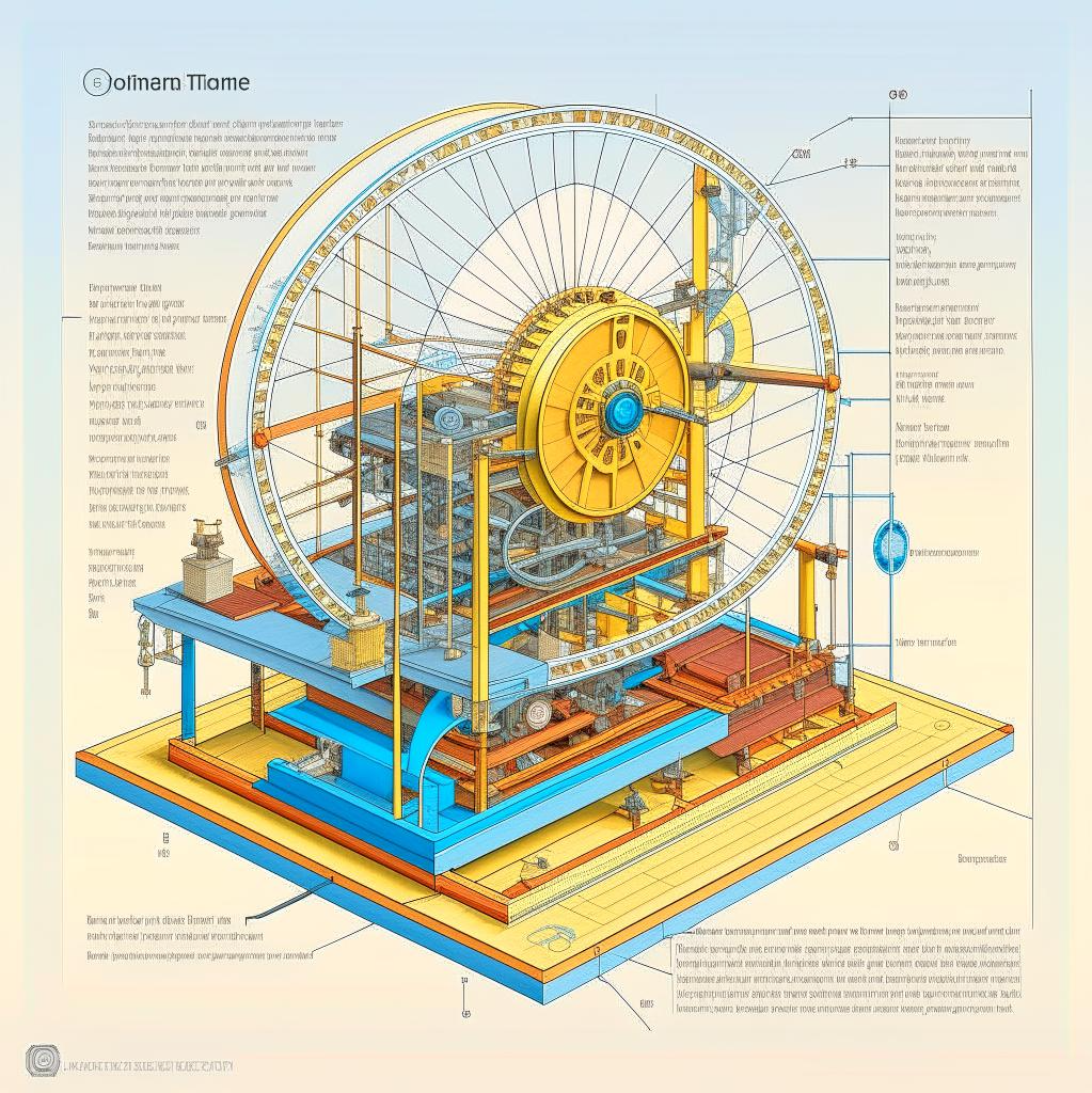 Detailed Infographic drawing of perpetual motion machine by Jack Conev ...