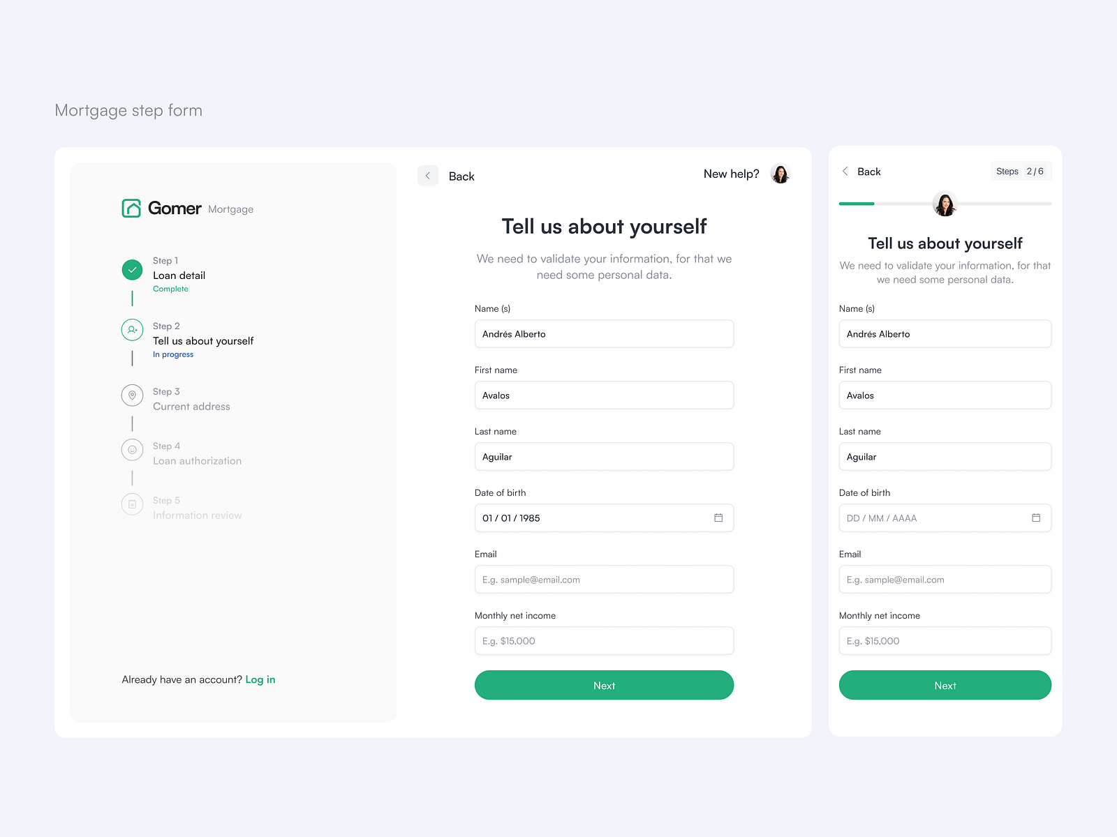 Multi form step by Mao Lop on Dribbble