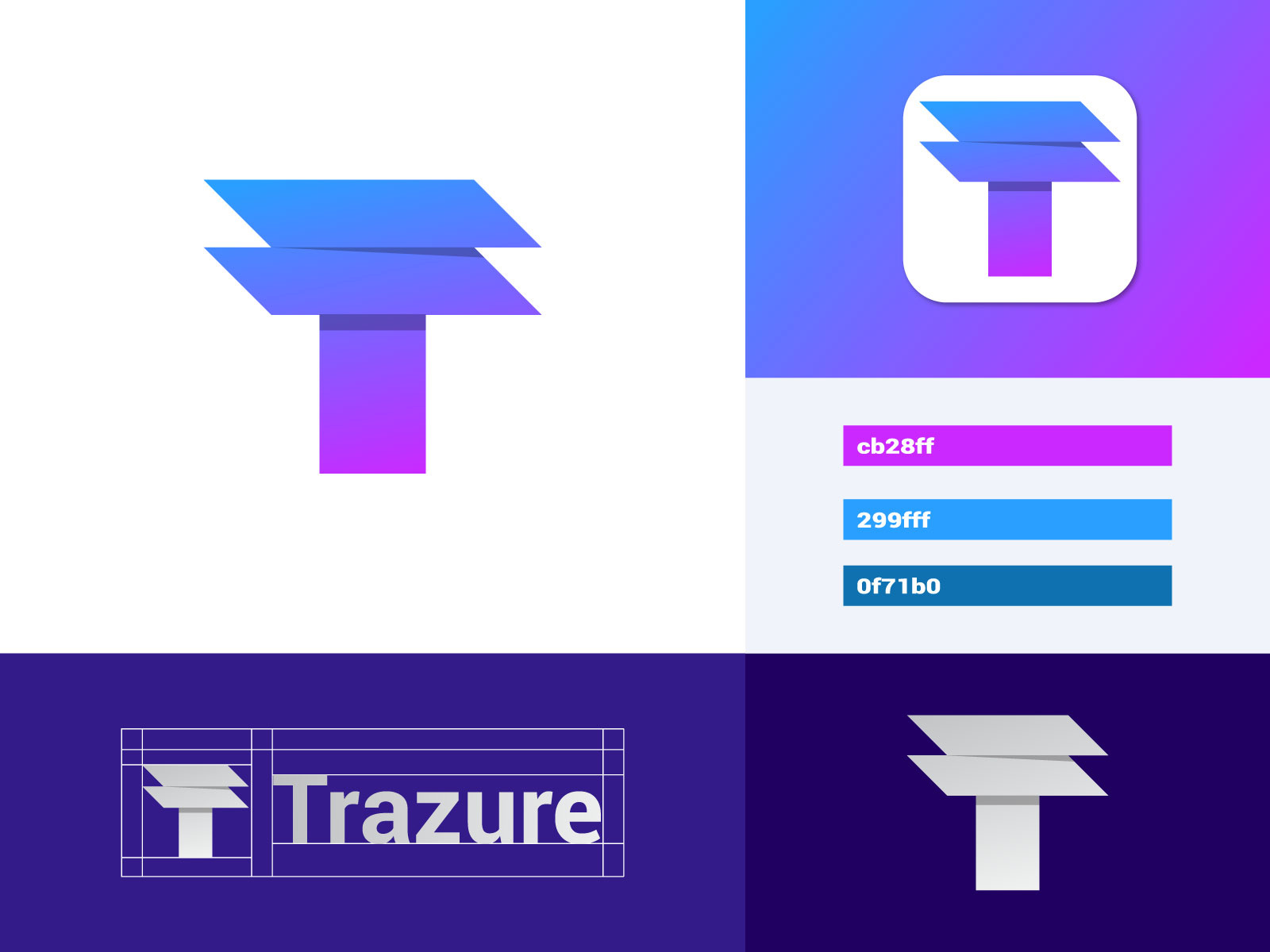 Trazure Modern logo design, logos by Md Rajib Hossain on Dribbble