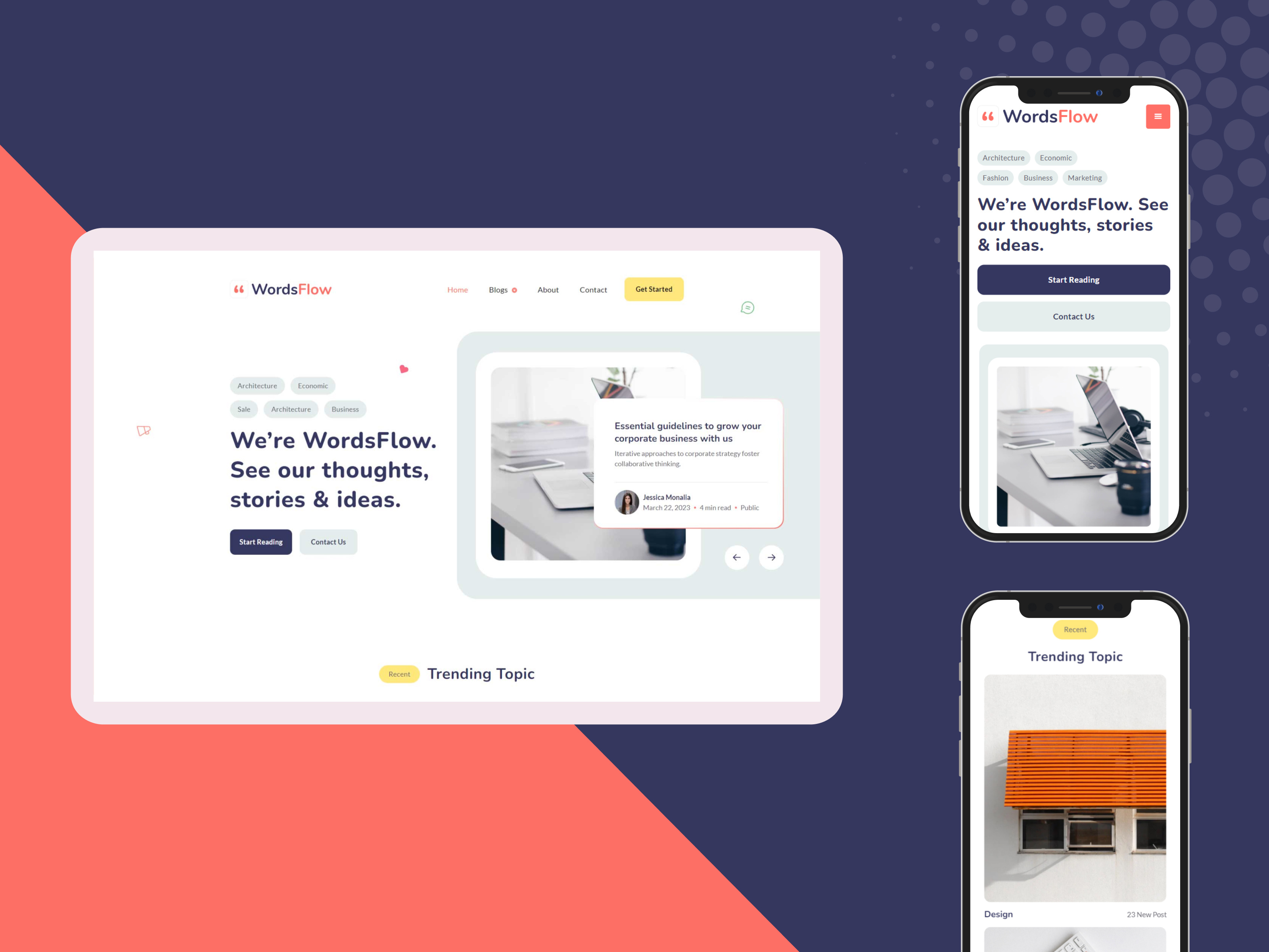 WordsFlow - Bloggers Magazines Webflow Website Template Design by VictorFlow on Dribbble