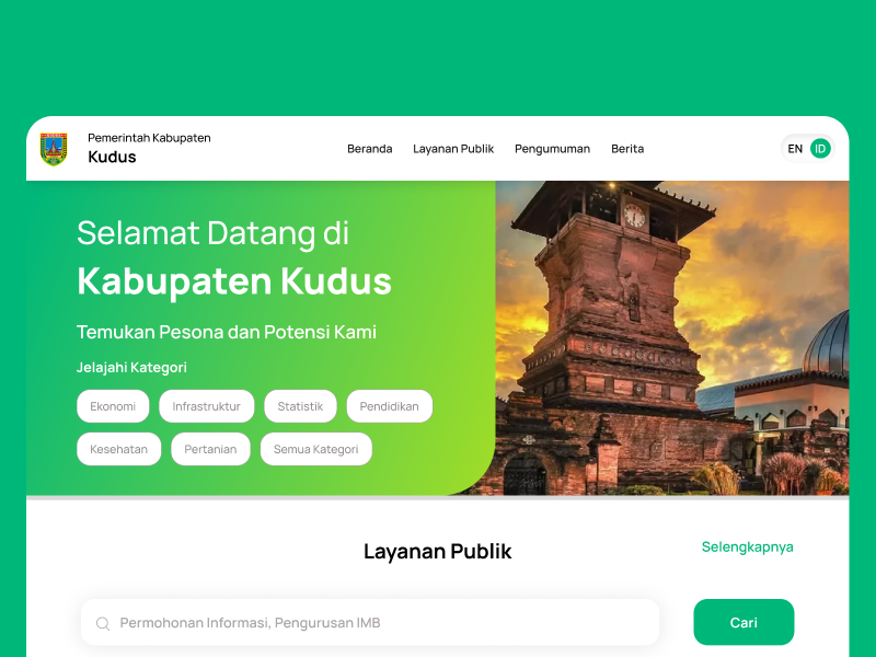 Redesign Website Pemerintahan Kabupaten Kudus by designitmei on Dribbble
