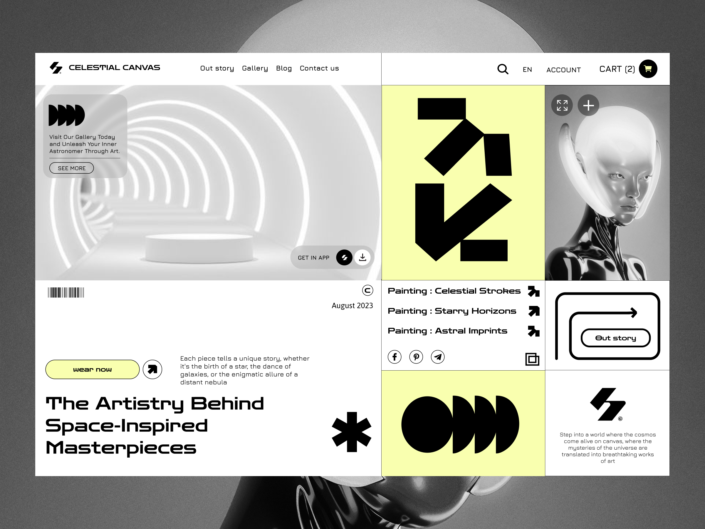 Fine Arts Website Design by Sam Halpert for Awsmd on Dribbble