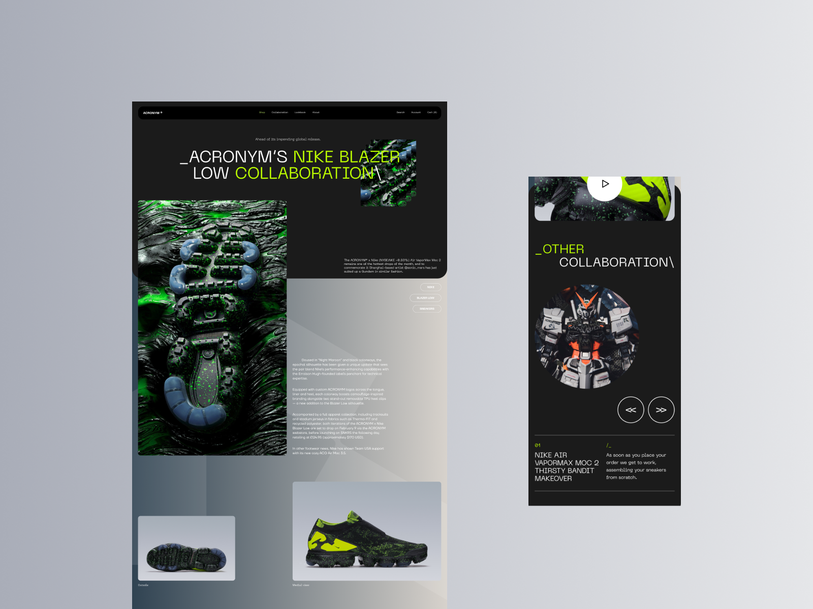 Acronym — product & collaboration page by Vadym Yarmak on Dribbble