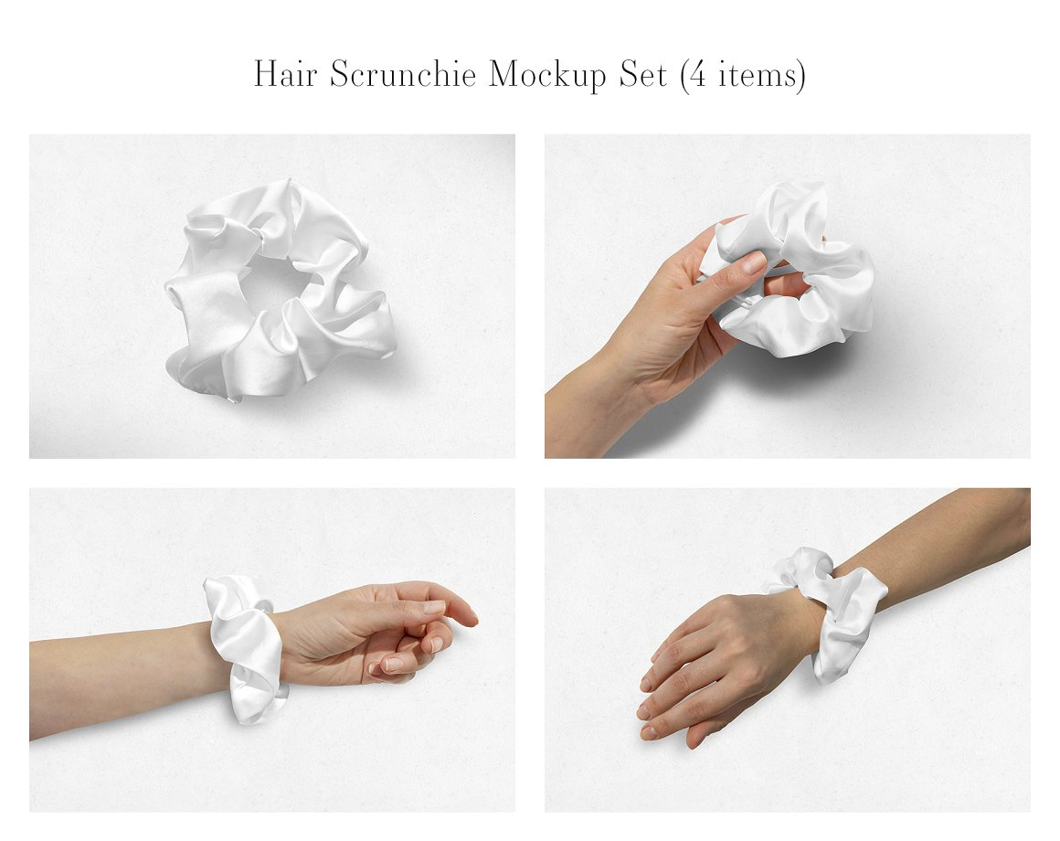 Scrunchie Pattern Mockup Set. Fabric by Official CreativeStore on Dribbble