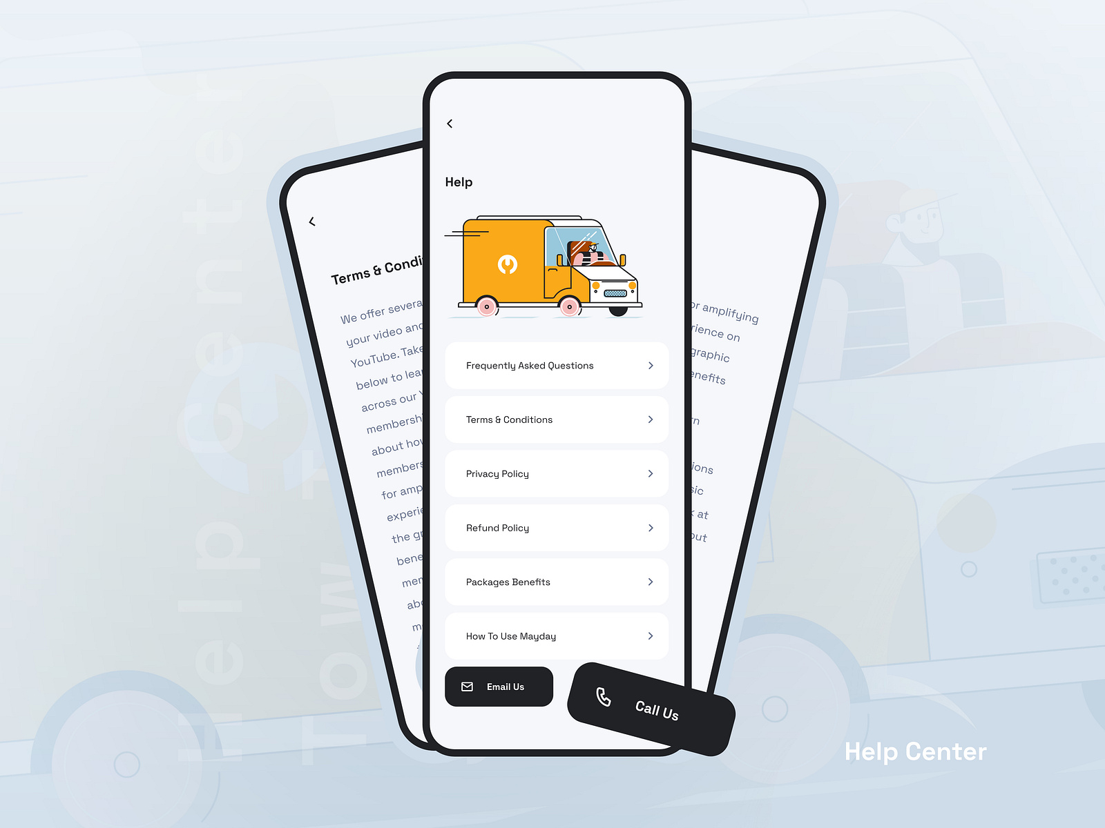 Roadside assistance - Help center by George Samuel on Dribbble