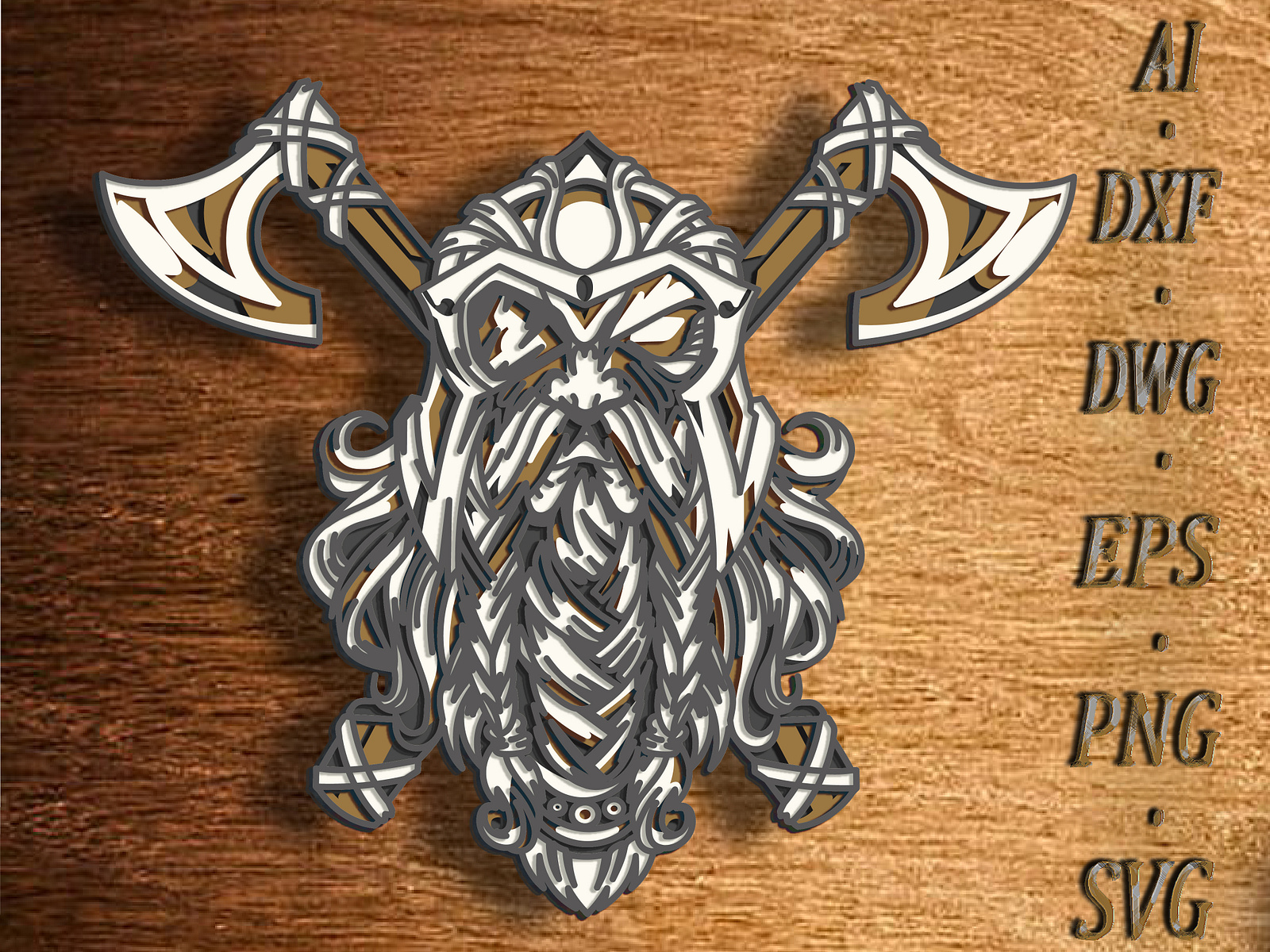 Viking Warrior Multilayer Svg/Viking Skull Mandala/3D Cut by Serhii ...