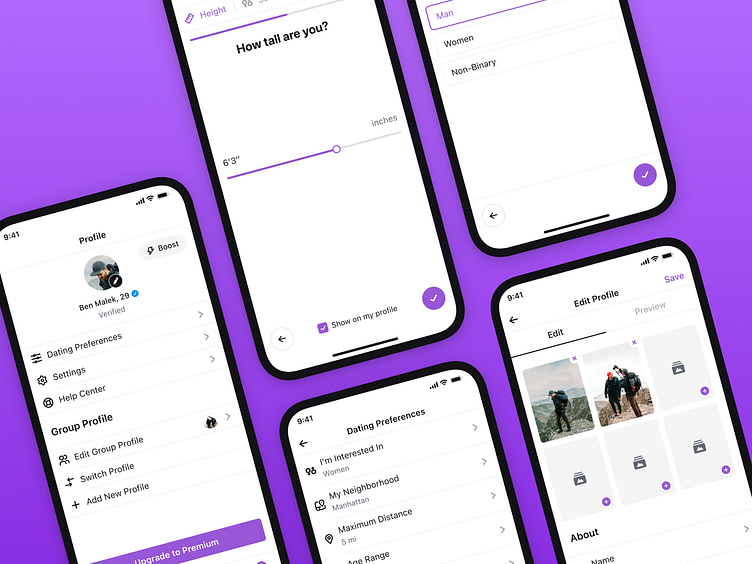 Dating App Profile And Settings By Vladimir Rakshâ On Dribbble