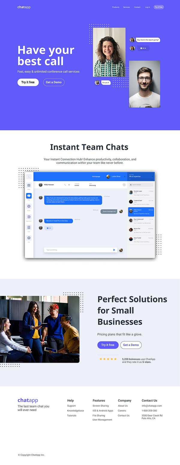 Chat App Web Design Concept by Zenithix on Dribbble