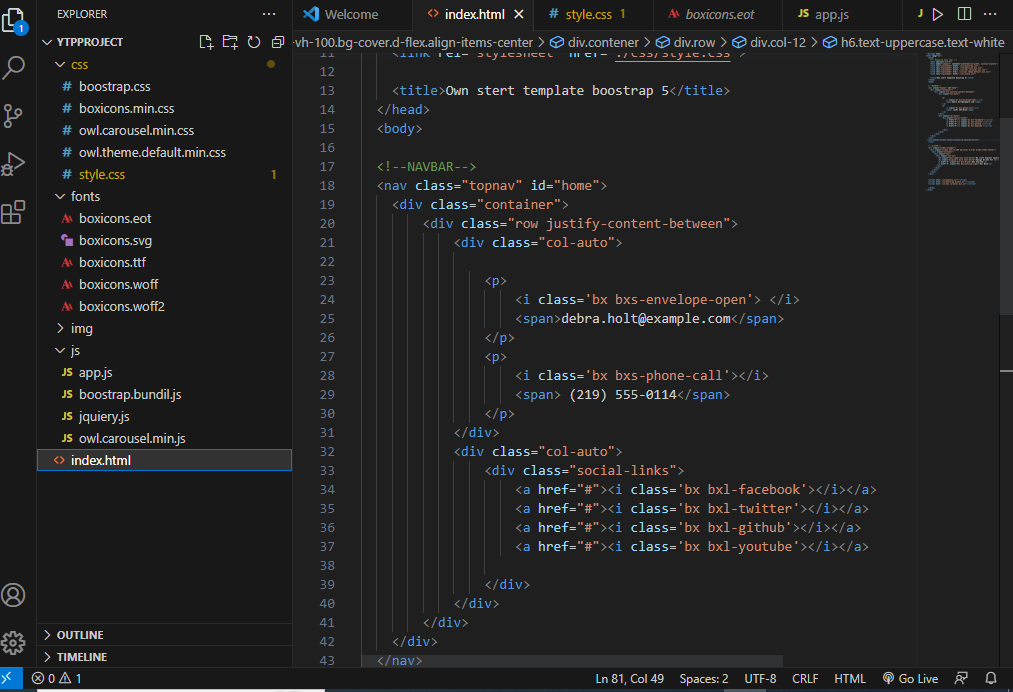 Website Topbar & Header Design with #HTML5 #CSS3 #JS #bootstrap by ...