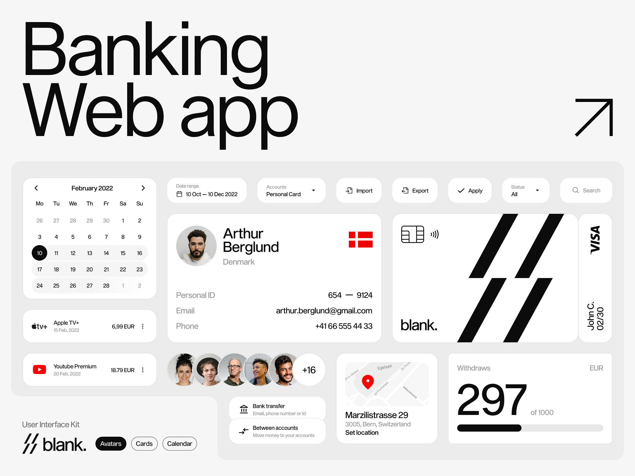 User interface kit for banking web app | Lazarev. by Lazarev. | Product Design for Lazarev. UI ...