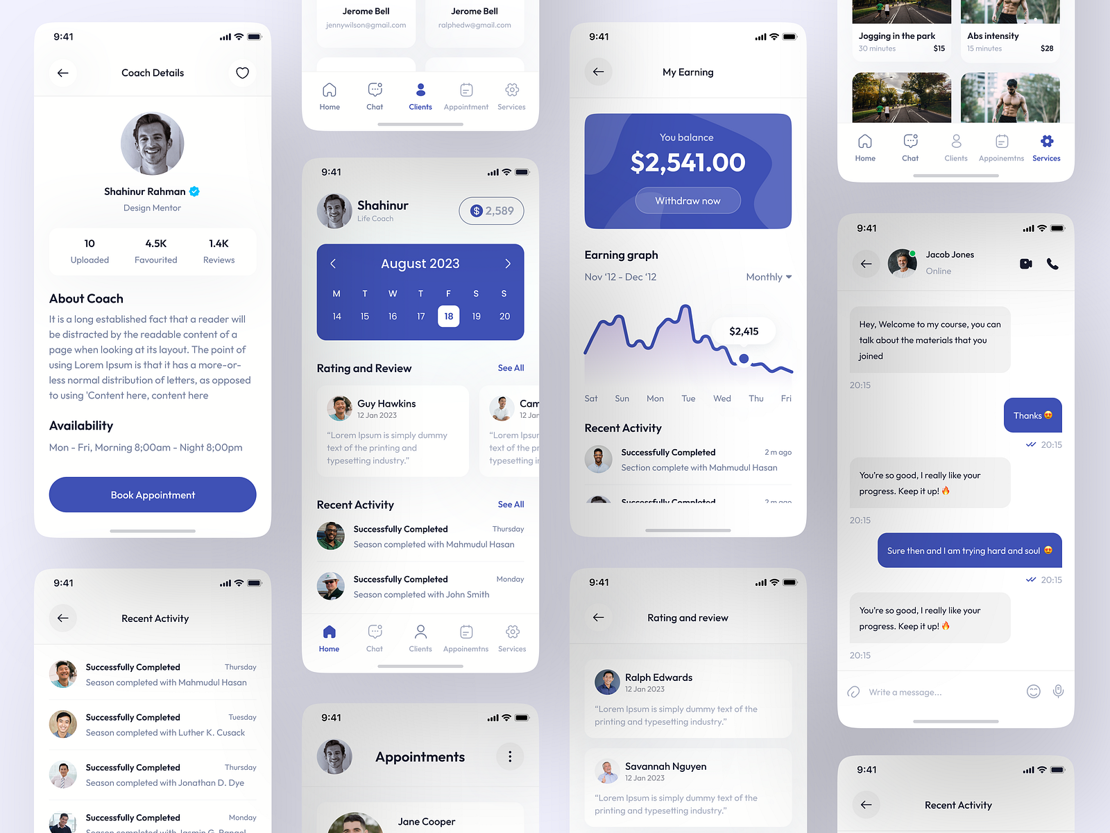 Personal Coach Booking Mobile App by Shahinur Rahman for Devignedge ...
