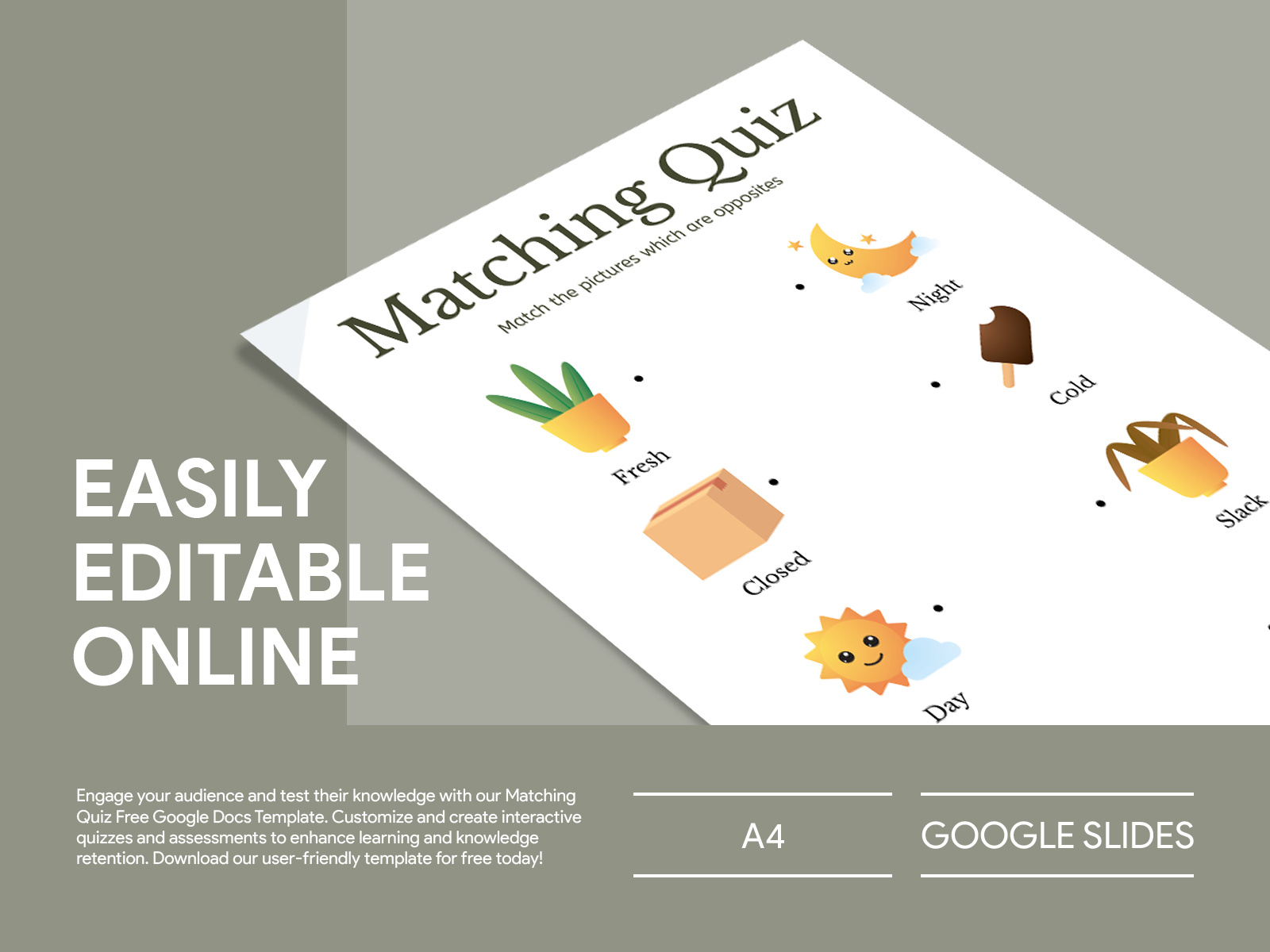 Matching Quiz Free Google Docs Template by Gdoc on Dribbble