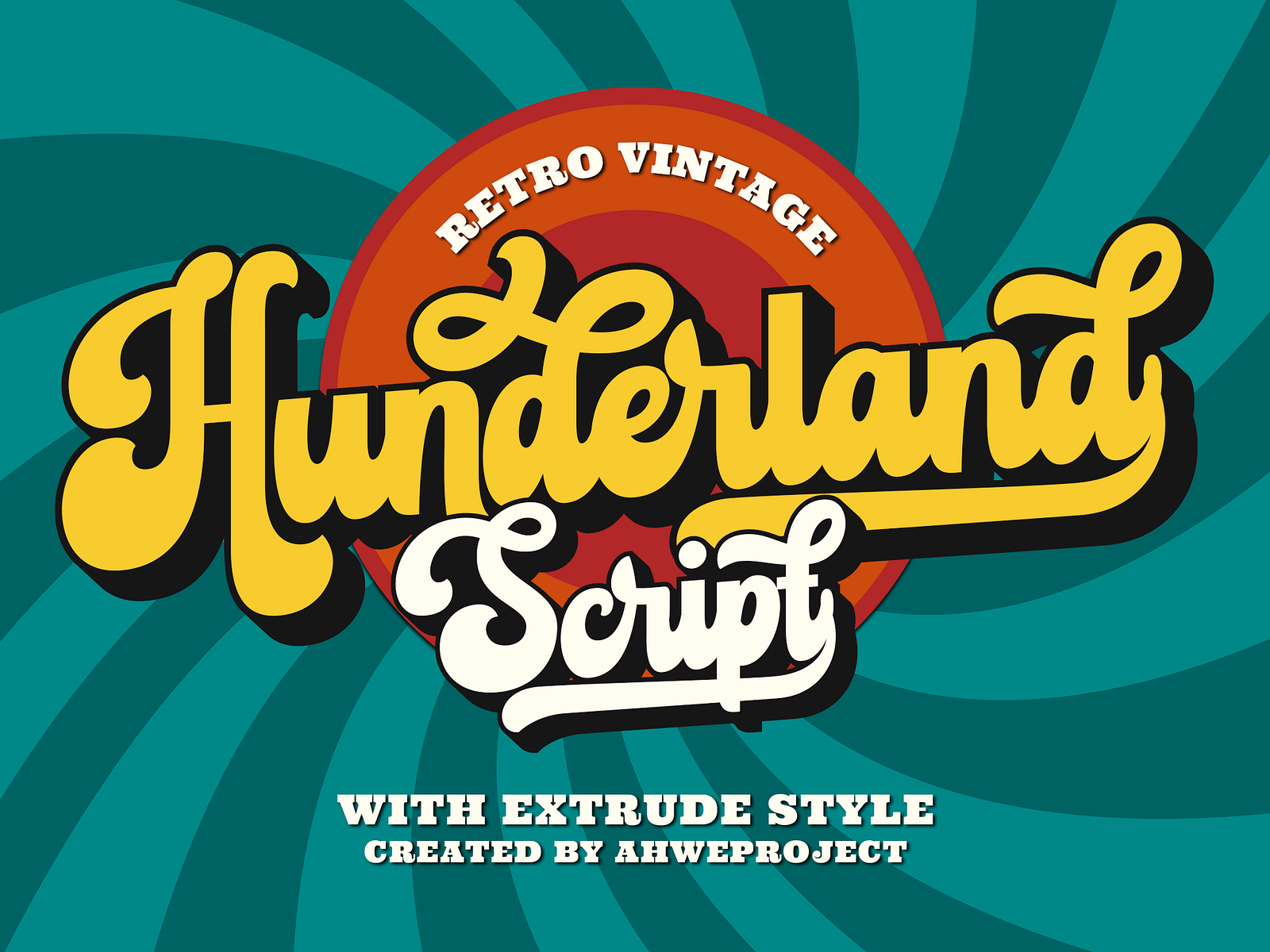 Hunderland - Retro Vintage Script by ahweproject on Dribbble
