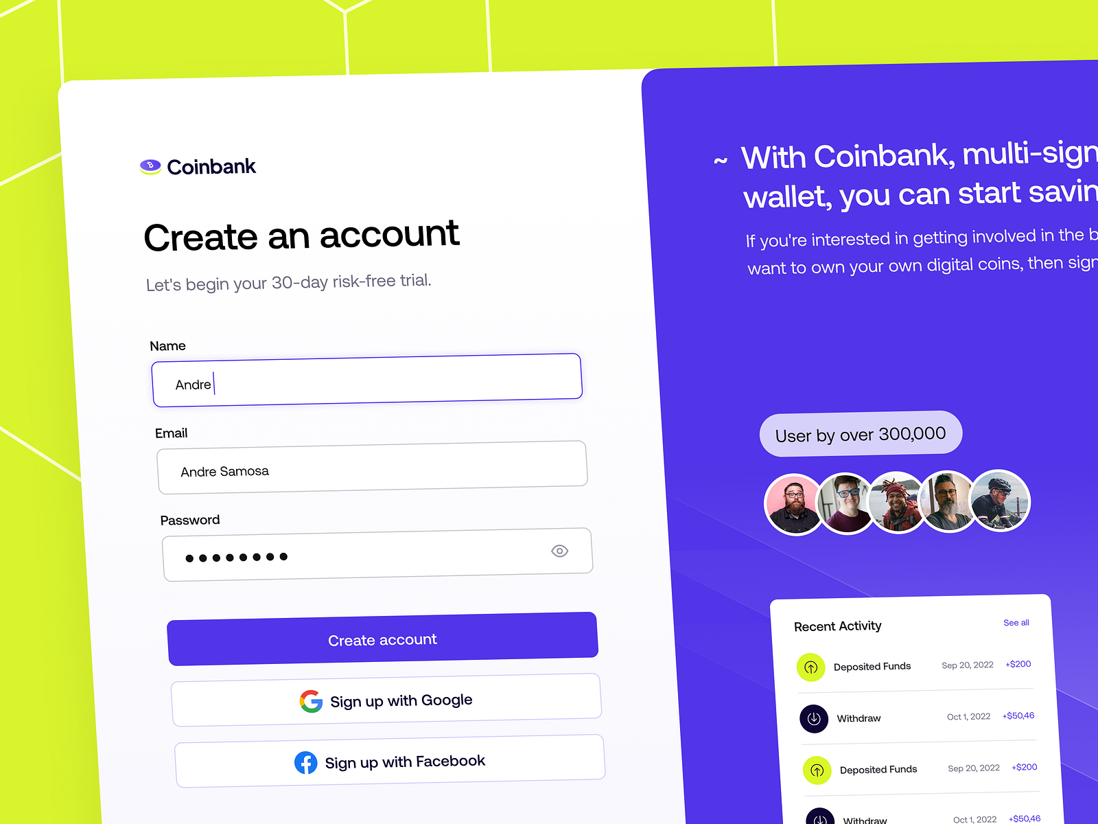 Coinbank - Create an Account UI Design Kit by Illiyin Studio on Dribbble
