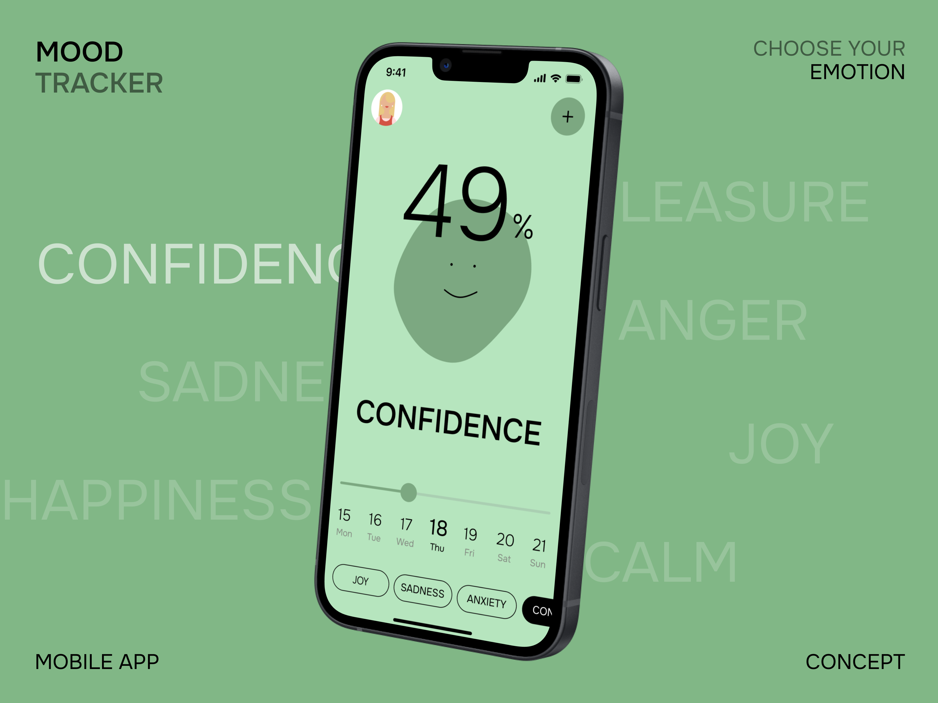 Mood Tracker Mobile App (iOS, Android) by Daria Yarich on Dribbble