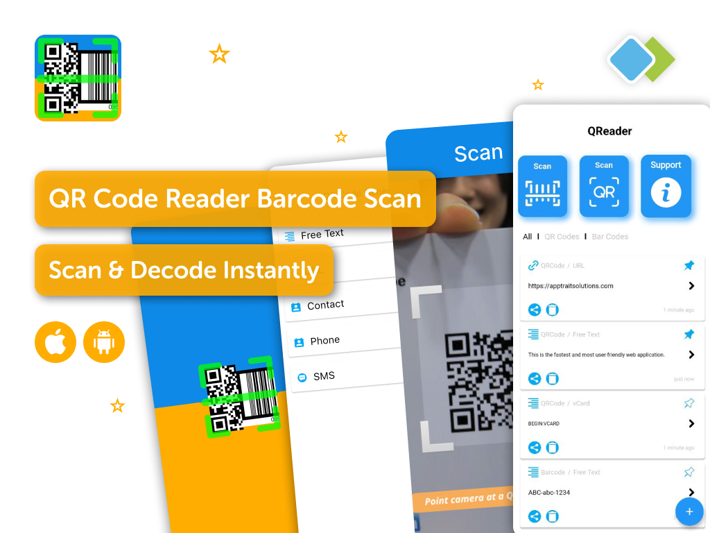 QR Code Reader Barcode Scan by AppTrait Solutions on Dribbble