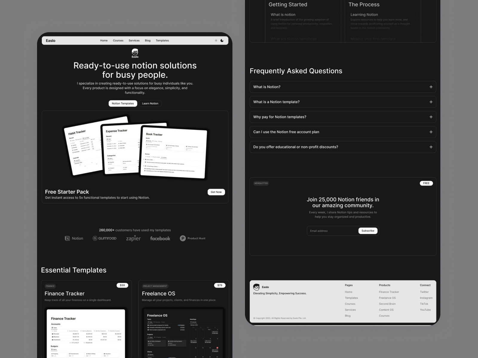 Easlo Website Redesign Concept (Dark) by Atticus Spine on Dribbble