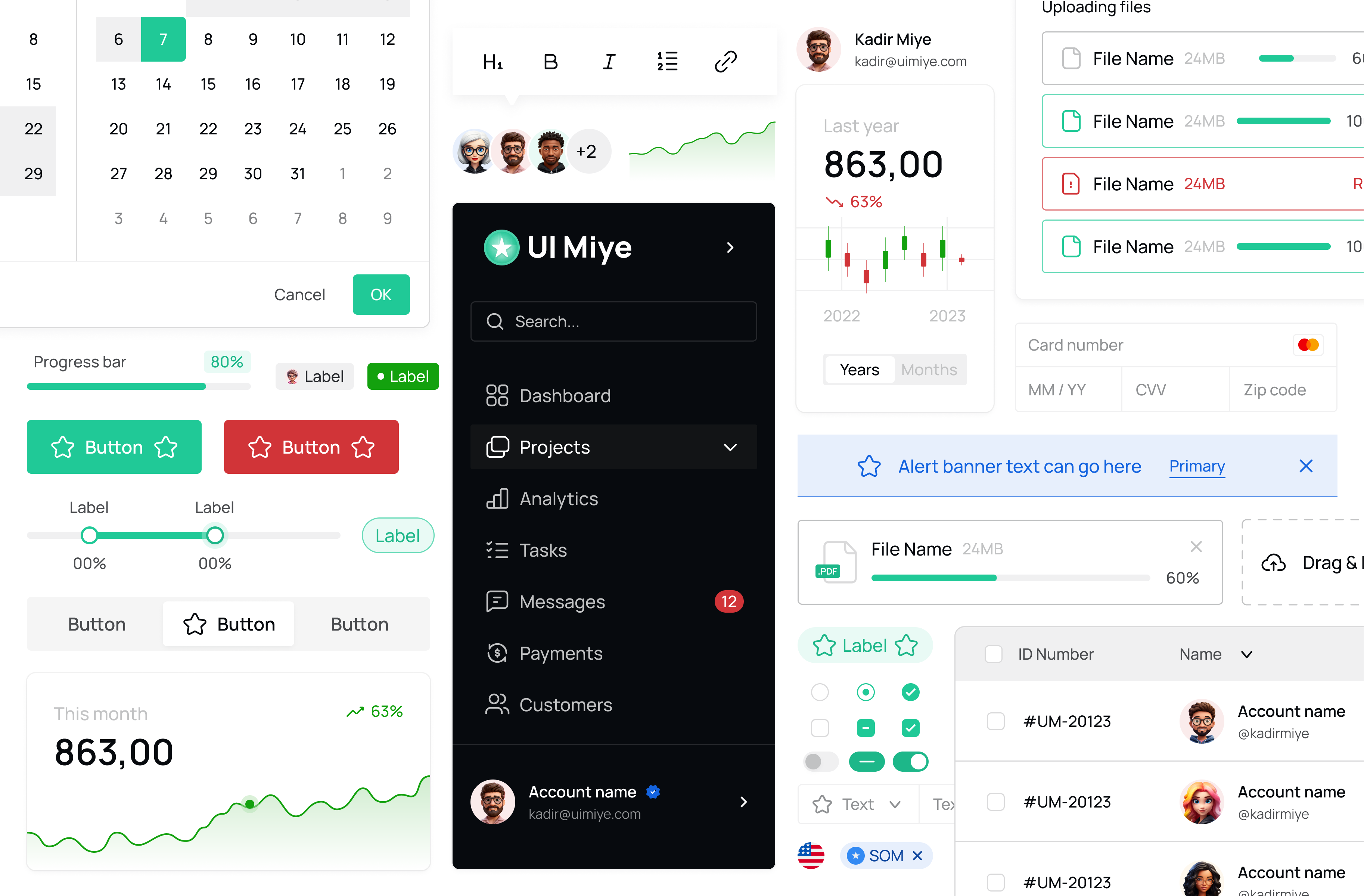 UI Kit & Design System for Figma by Kadir Miye on Dribbble