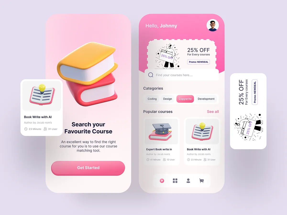 Educational App UI designs, themes, templates and downloadable graphic ...