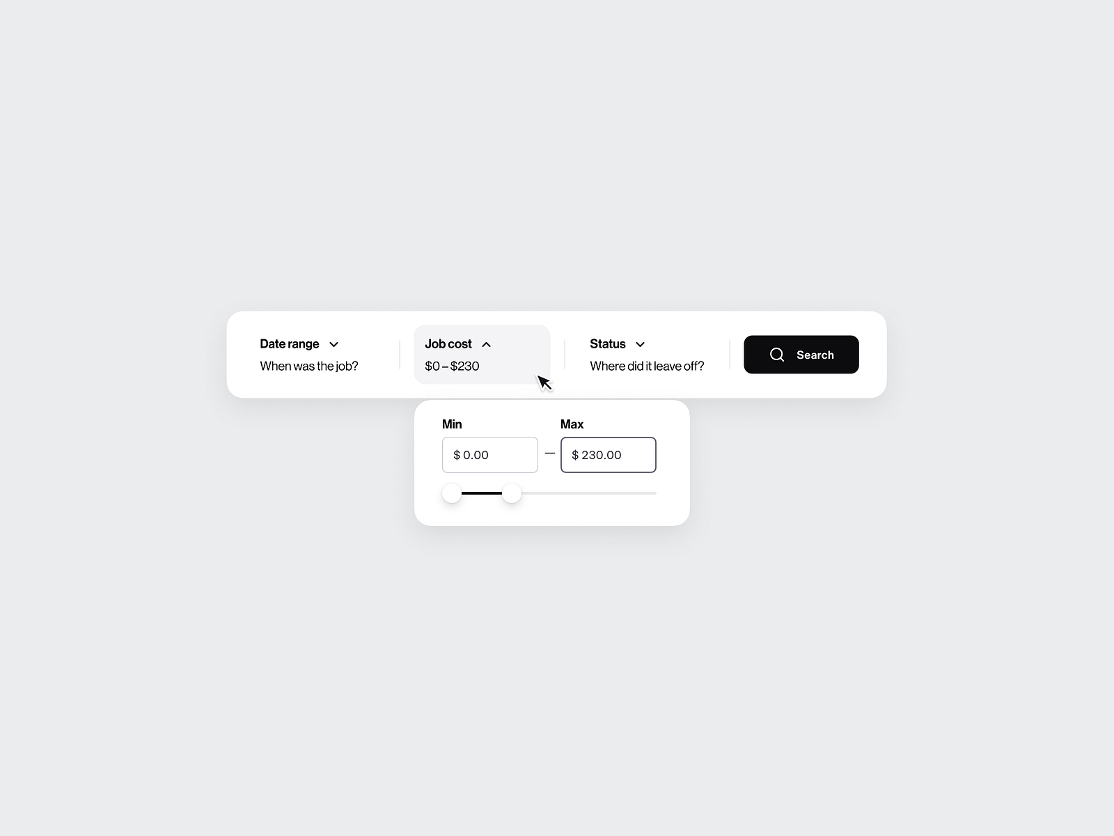 Advanced search component by OpraDigital® on Dribbble