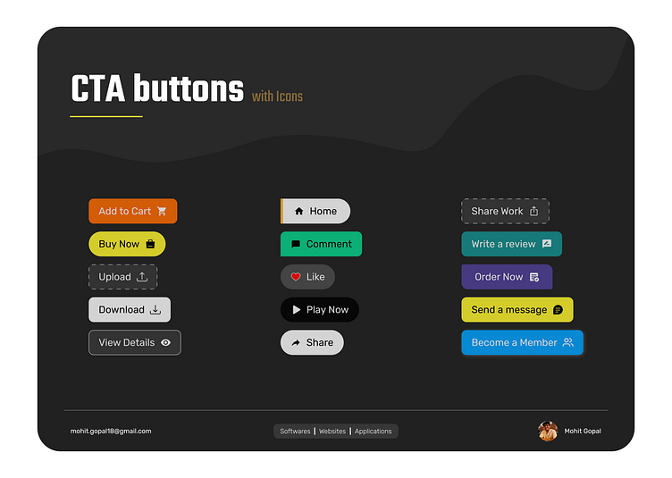 CTA buttons - UI Design by MannMogKala on Dribbble
