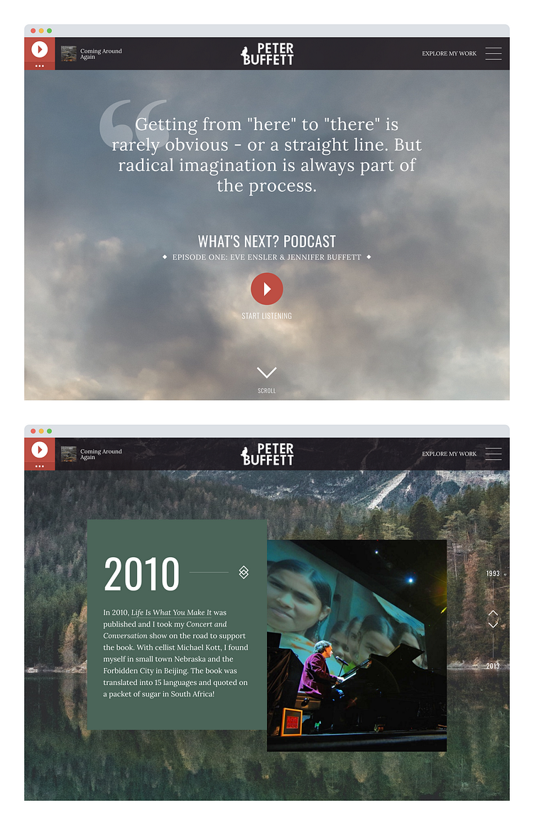 Peter Buffett Portfolio - 2017 by Amanda Postle Rosado on Dribbble