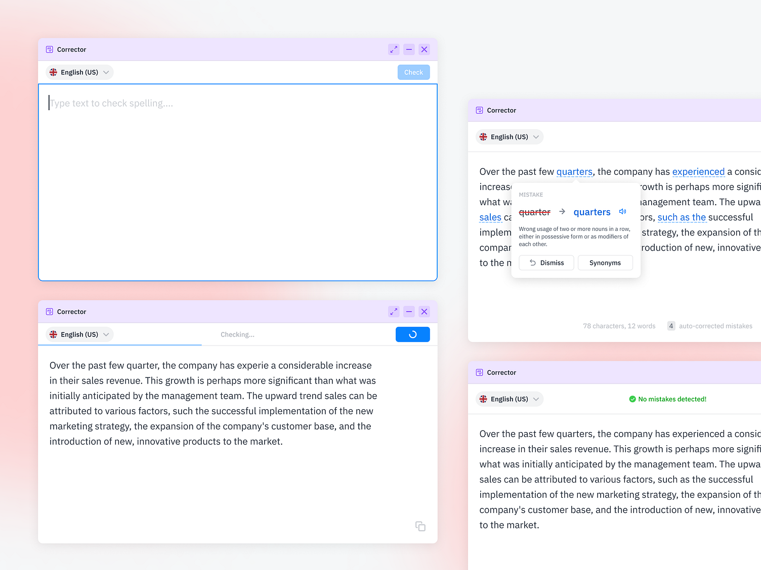Fluentbe - Corrector & text checker by Konrad Księżopolski on Dribbble