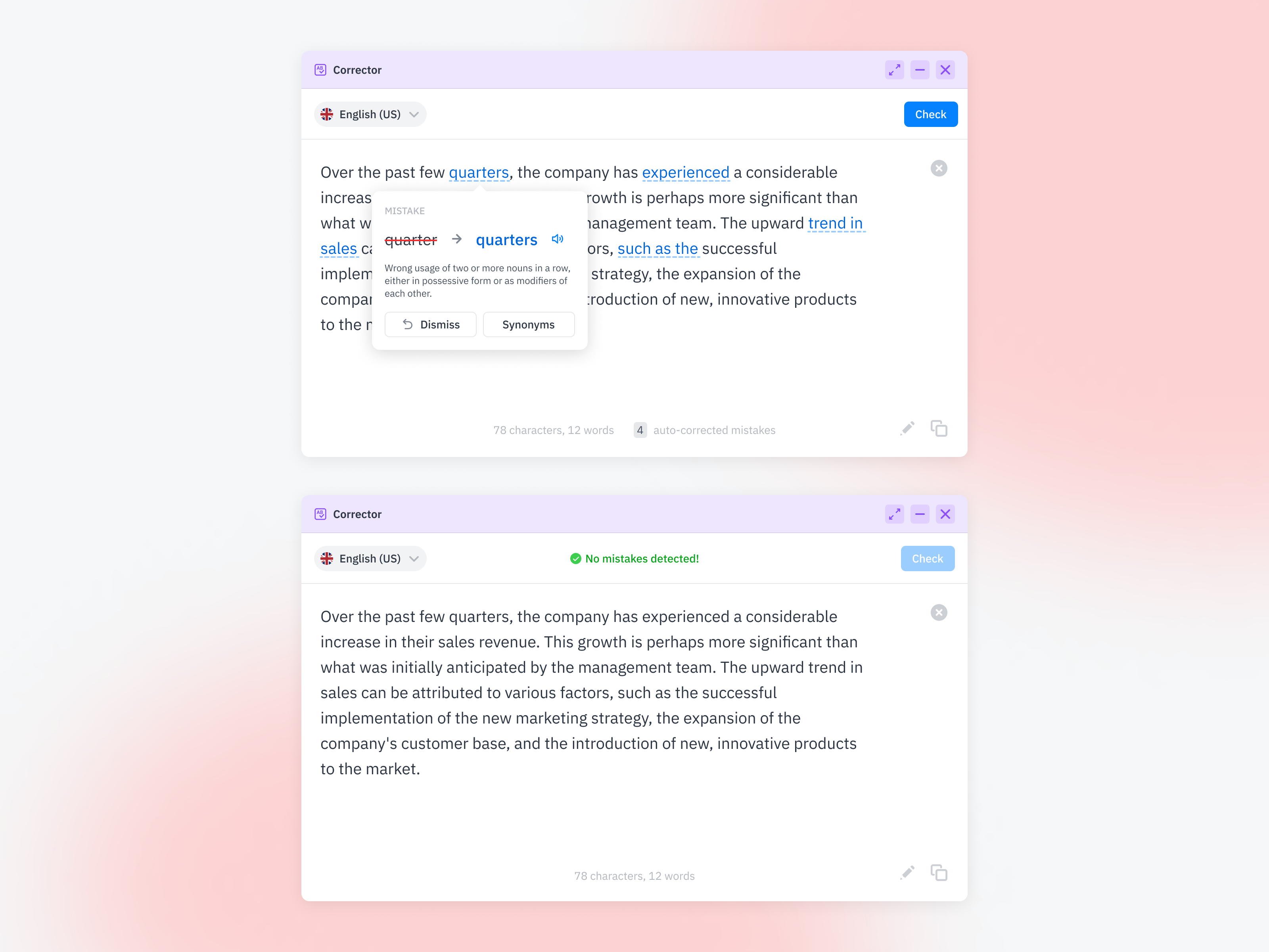 Fluentbe - Corrector & text checker by Konrad Księżopolski on Dribbble