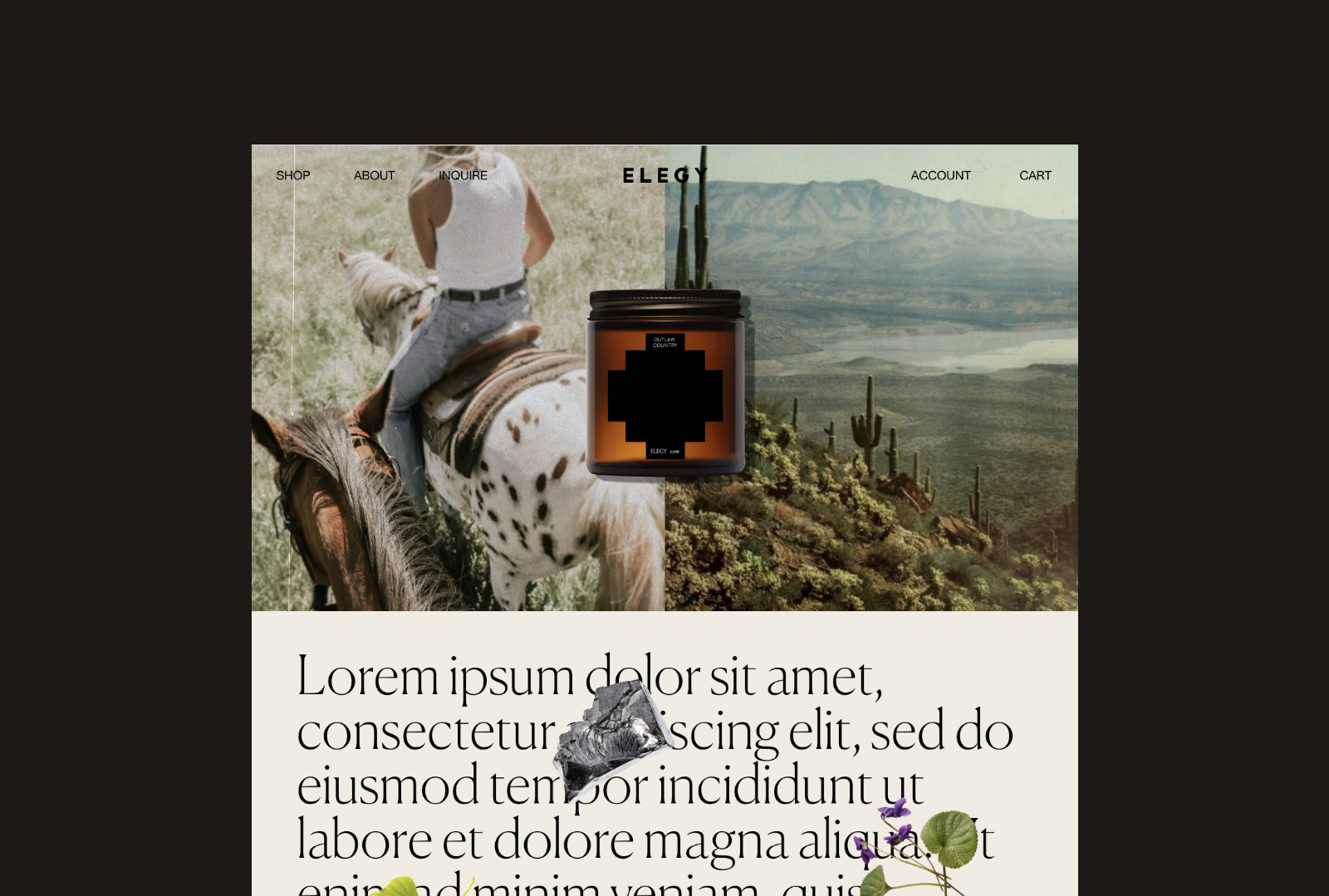 Hero Layout Exploration for Elegy by Erin Hammond on Dribbble