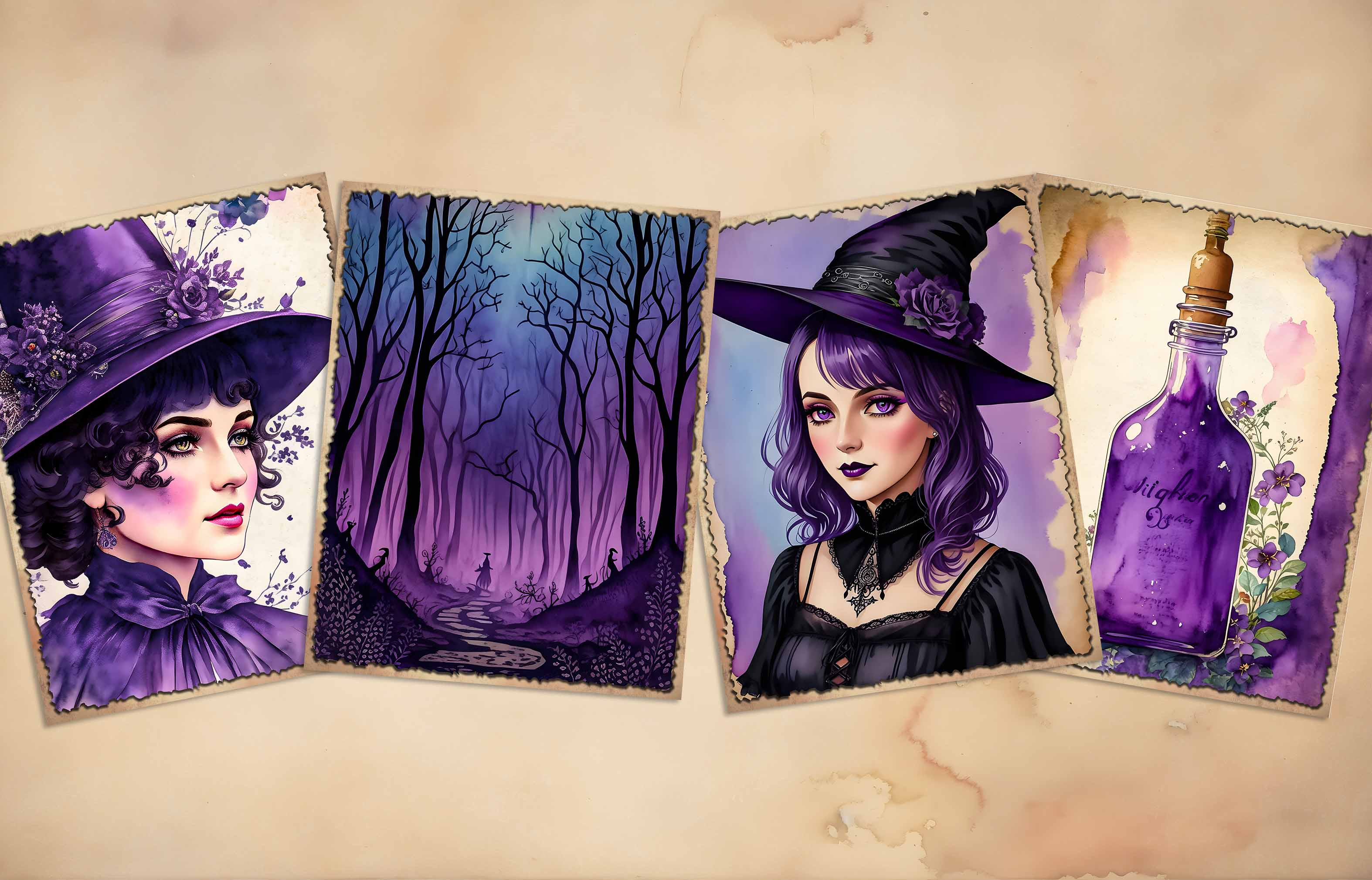 Free Violet Witch Junk Journal Pages by Hearts and Peaches on Dribbble