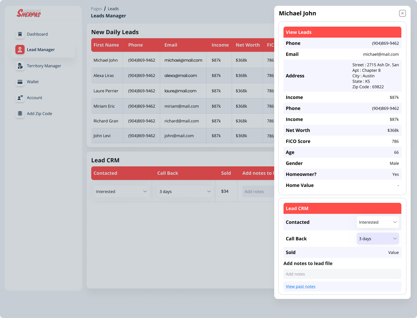 Lead Manager - Dashboard by Istiak Ahmed on Dribbble