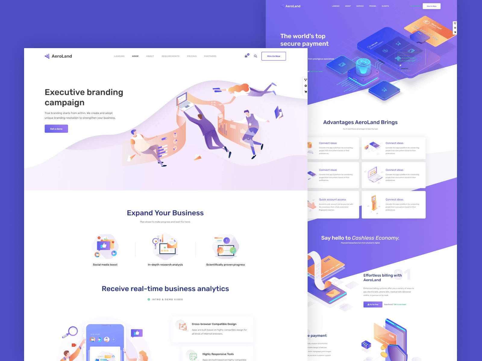 App Landing Html Template Aeroland By Hastech On Dribbble