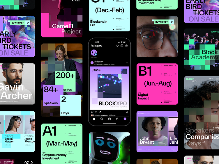 BlockXpo event visual identity by Julia Dmitrievna for Geex Arts on ...