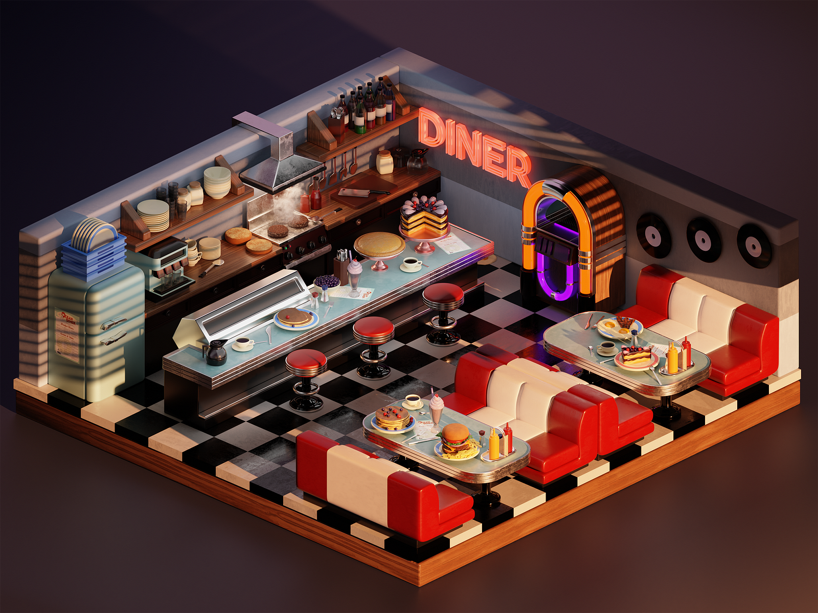 Diner by Alexandr Slepichev on Dribbble
