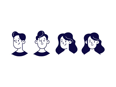 2d flat character design avatars, friendly vector illustrations by Mark ...