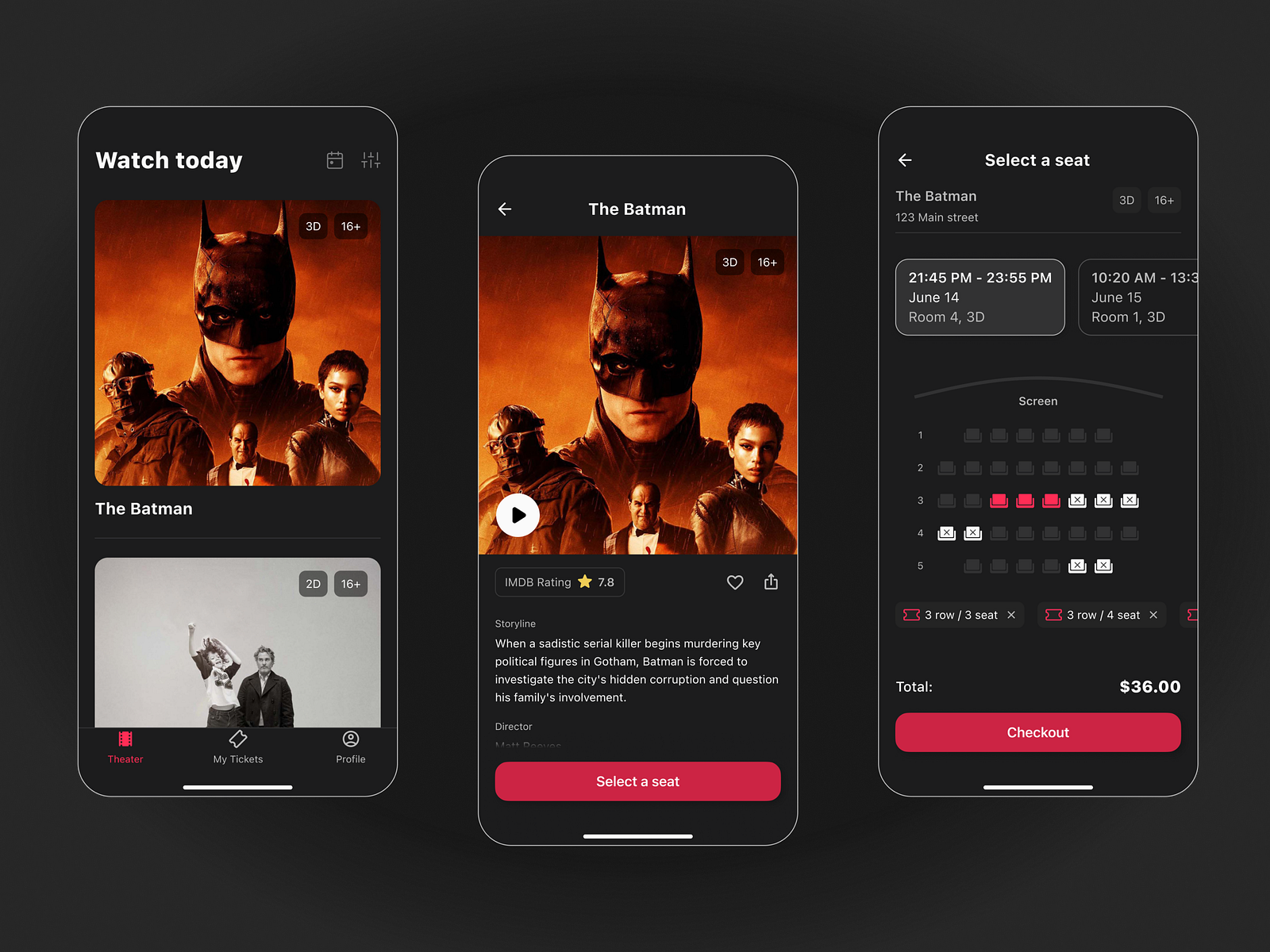 Movie theater app by Roman 🇺🇦 on Dribbble