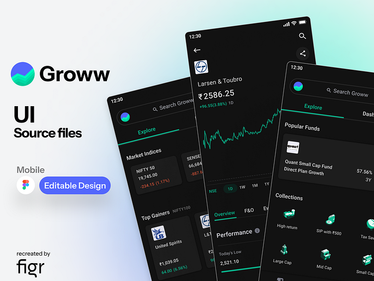 Groww Mobile UI (Recreated) by Figr Design on Dribbble