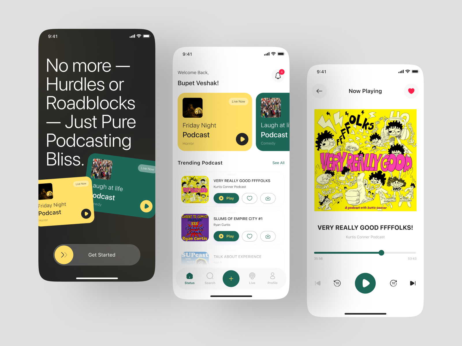 Poddo - Podcast Live Mobile App by Hatypo Studio on Dribbble