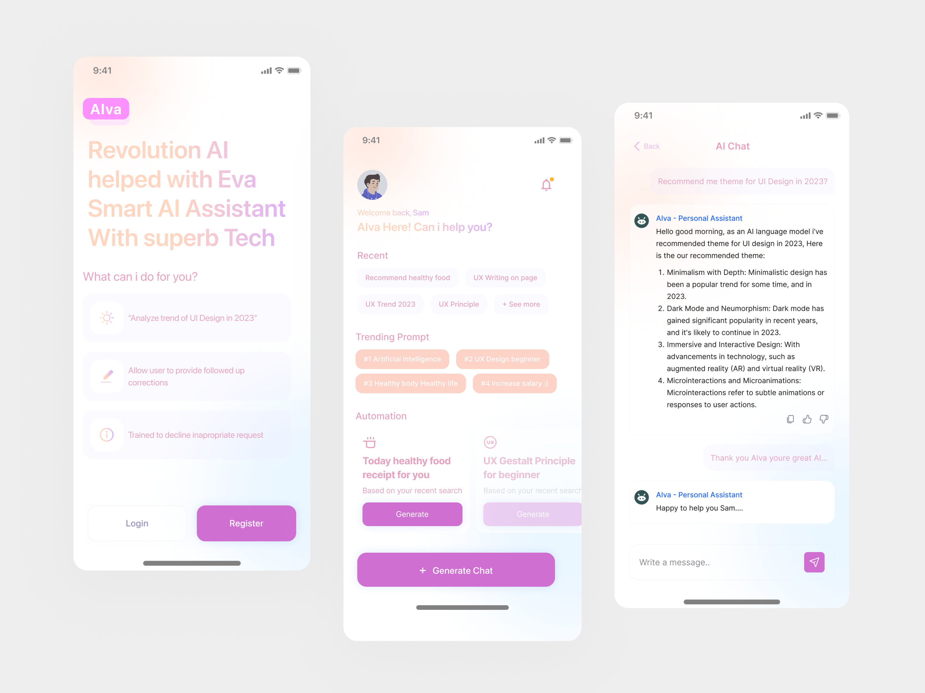 AIva - Chat AI Light Mode by Hisyam Hawari for Matriks Studio on Dribbble
