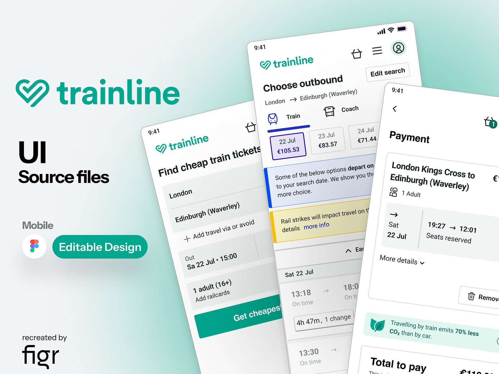 Trainline Mobile UI (Recreated) by Figr Design on Dribbble