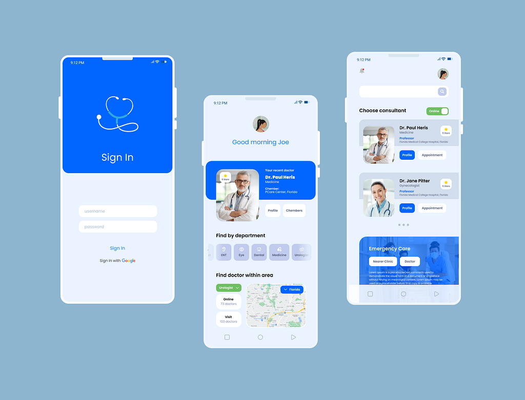 Medical consulting app ui design by Mukul Munir on Dribbble