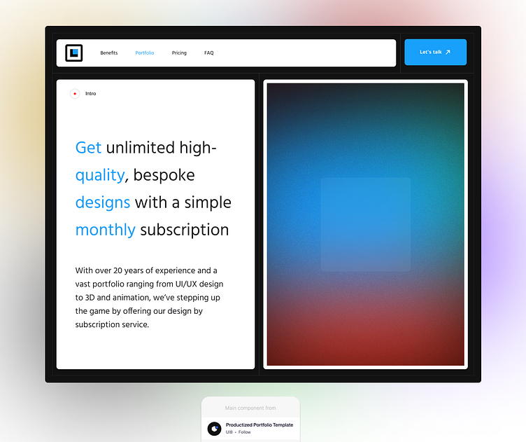 Main Component challenge #5 - Web by Patrick on Dribbble