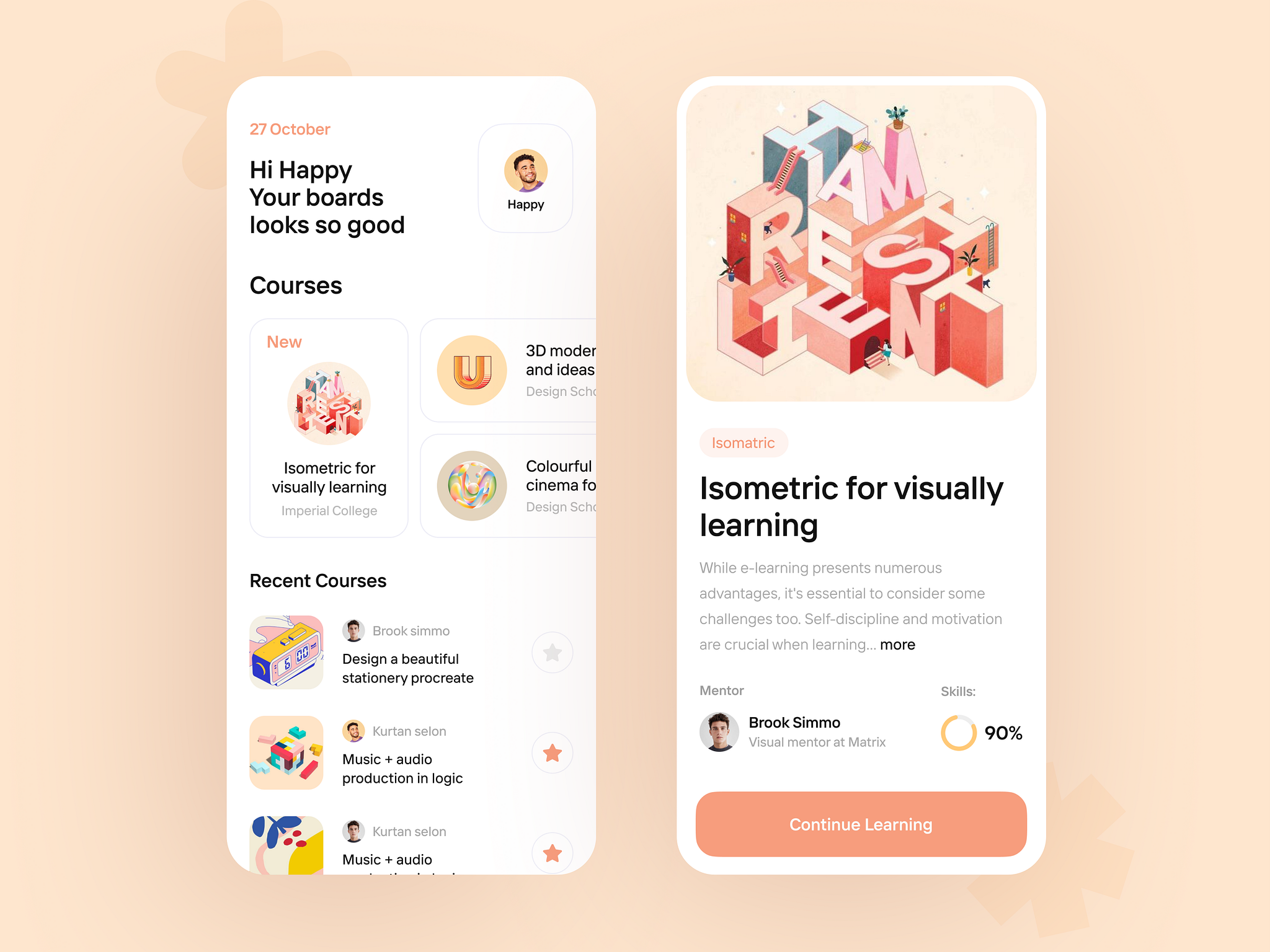 E-Learning Mobile App by Orix Creative on Dribbble