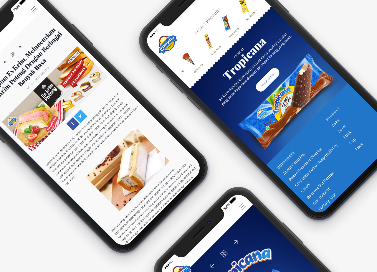 Campina Ice Cream Website by Rachma Fitria on Dribbble