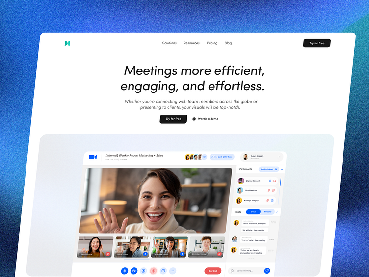 Virtual Meeting Website | Video Conference SaaS Website by Giuliana ...