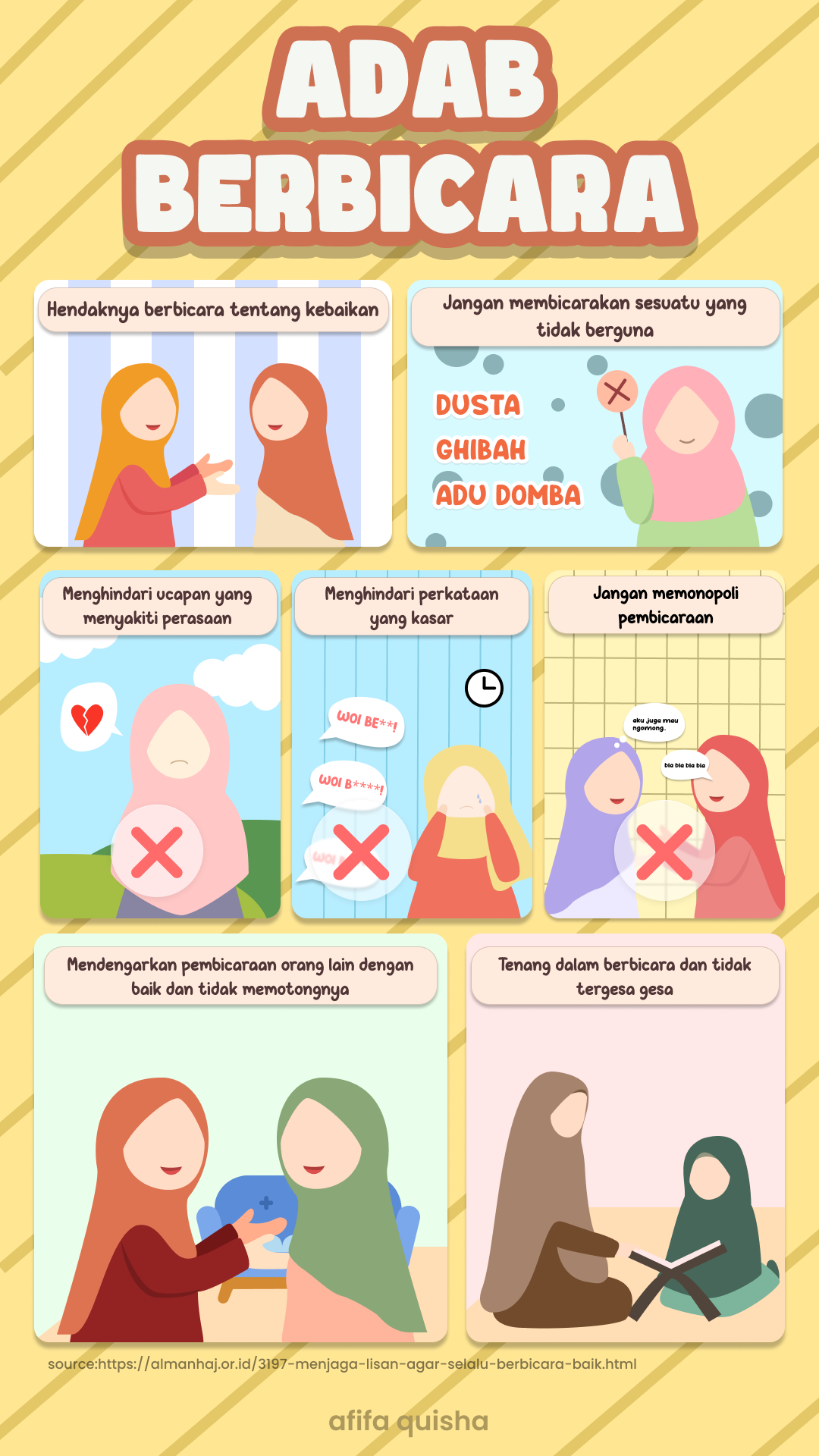 Adab Berbicara - Infographic Poster by Afifa Quisha on Dribbble