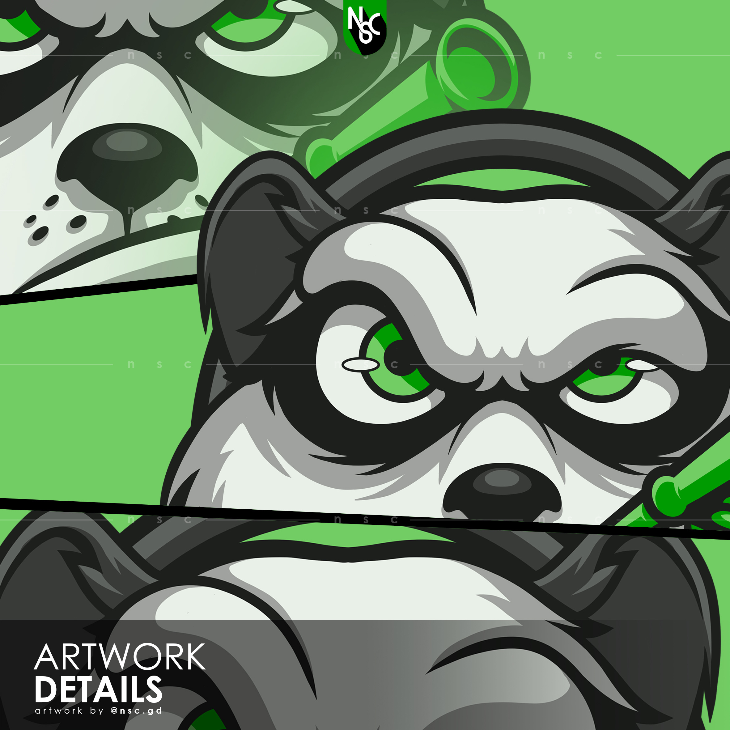 Panda Head Mascot by NSC.gd on Dribbble