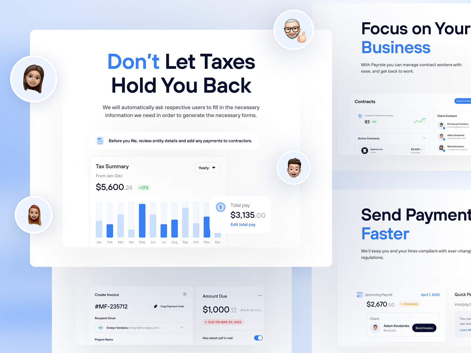 Payrole - Payroll Feature & Benefits Section Web UI Kit by Illiyin ...